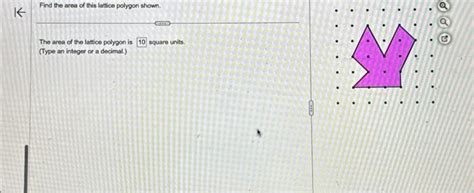 Solved Find The Area Of This Lattice Polygon Shown The Area
