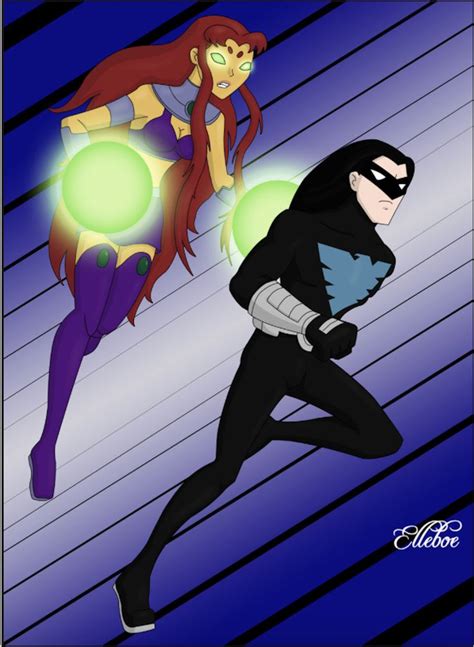 Robin As Nightwing And Starfire Blackfire And Nightwing Blackfire