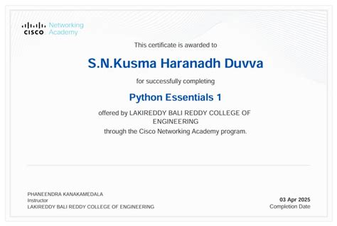 Python Learning Cisconetacad Programming Growth S N Kusuma