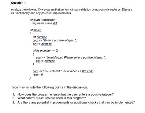 Question 1analyze The Following C ﻿program That