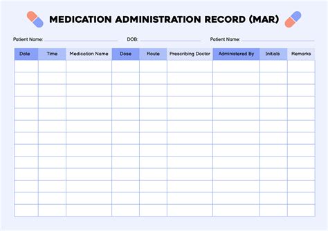 Medication Administration Record Template 10 Free Pdf Printables Printablee
