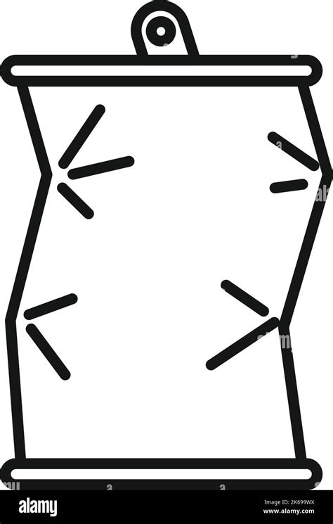 Tin Can Waste Icon Outline Vector Metal Reuse Garbage Container Stock