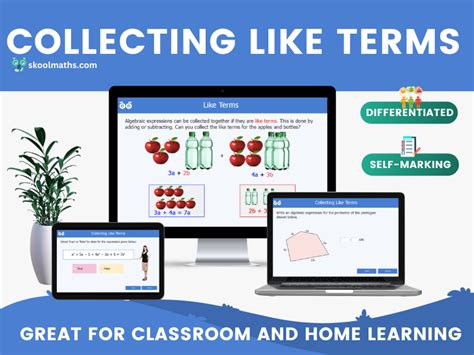 Collecting Like Terms Ks3 Digital Maths Lesson With Self Marking Activities Teaching Resources