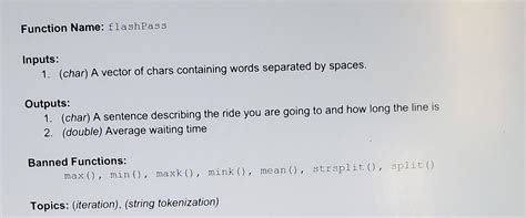 Solved Function Name Flashpass Inputs 1 Char A Vector