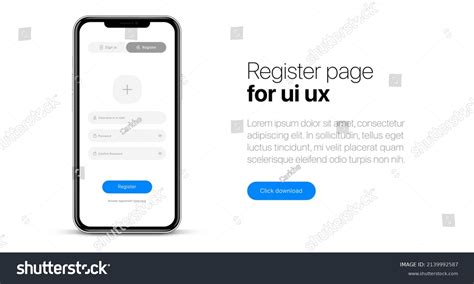 Register Screen Mobile Application Interface Registration Stock Vector Royalty Free 2139992587