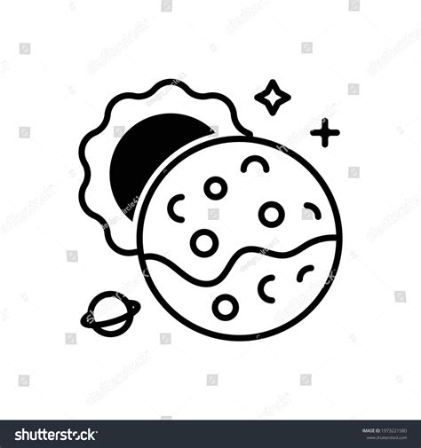 Mercury Vector Outline Icon Space Symbol Stock Vector Royalty Free