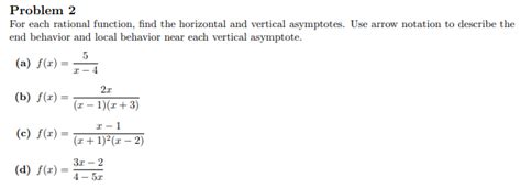 Solved Problem For Each Rational Function Find The Chegg