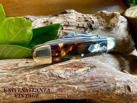 Shapleigh 3 Blade Knife With Imitation Tortoise Shell Handles ~ Vintage Shapleigh 3 Blade Knife With Imitation Tortoise Shell Handles ~ Vintage
