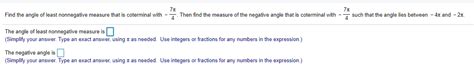 Solved Find The Angle Of Least Nonnegative Measure Chegg