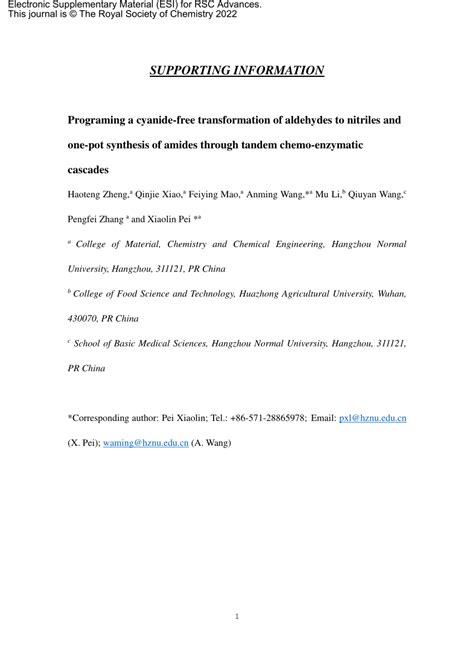 Pdf Programing A Cyanide Free Transformation Of Aldehydes To Nitriles And One Pot Synthesis Of
