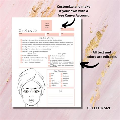 Printable Skin Analysis Chart Printable Templates Online By Paul