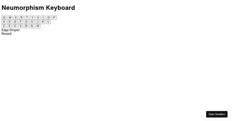 Neumorphism Keyboard Codesandbox