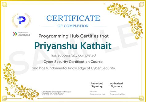 Completed Cybersecurity Training With Cybersecurity Continuouslearning Priyanshu Kathait