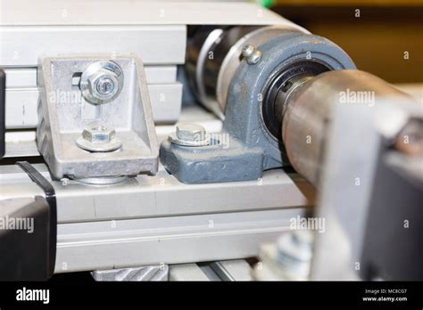 Part Of Servo Motor Connected To The Conveyor Belt Stock Photo Alamy
