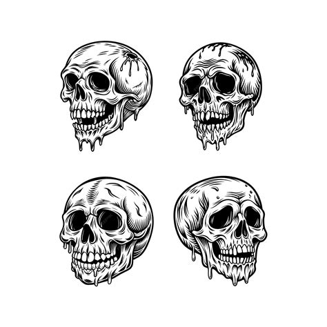 Ilustración Del Vector De Skul Fundido Vector Premium Generado Con Ia