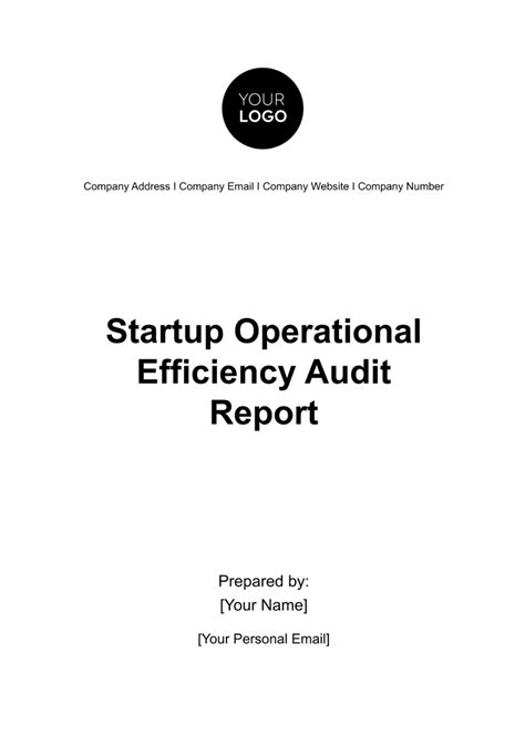 Free Startup Operational Efficiency Audit Report Template To Edit Online