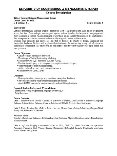 4 Bca 4th Sem Syllabus Uemj Pdf Numerical Analysis C