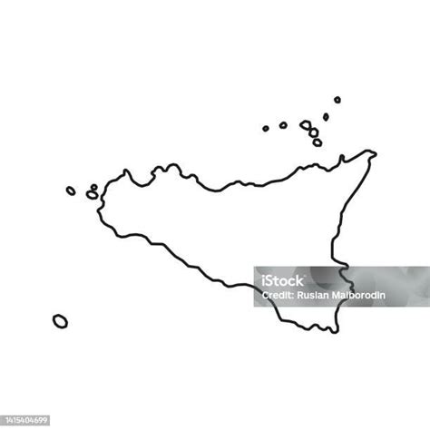시칠리아 지도 이탈리아의 지역 벡터 일러스트레이션 시실리에 대한 스톡 벡터 아트 및 기타 이미지 시실리 외형선 지도 Istock