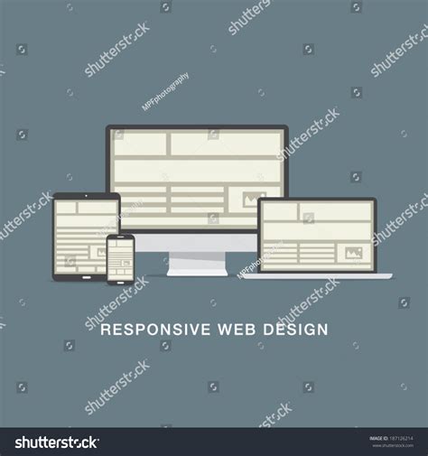 responsive web design grid flat icons stock vector royalty free