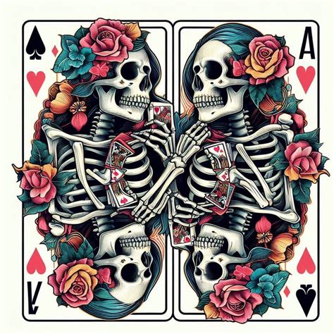 Skeleton Playing Cards A Quirky And Fun Scene 💀🃏 Skeleton