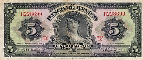 Mexico P60g 5 Pesos From 1961
