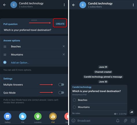 how to create a poll in telegram