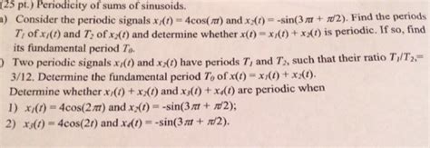 Solved Periodicity Of Sums Of Sinusoids Consider The