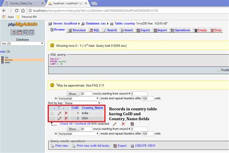 Country State City Dropdown Menu Withing PHP