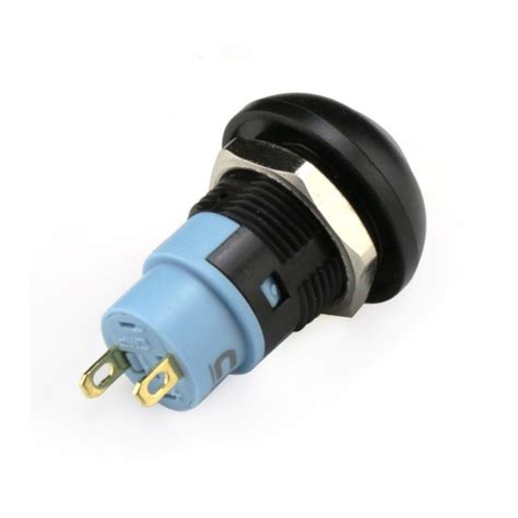 Waterproof Aluminum Push Bistable Button NO Ø mm Black Audiophonics