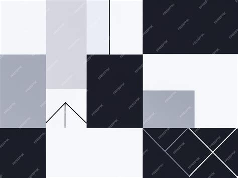 Premium Photo Abstract Black And White Geometric Shapes On A Midtone Gray Background