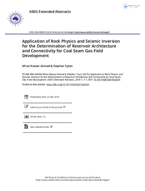 pdf application of rock physics and seismic inversion for the