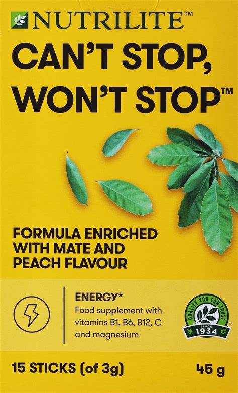 Amway Nutrilite Cant Stop Wont Stop Suplement Diety Mix Energii O Smaku Brzoskwiniowym