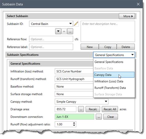 Subbasin Data Selecting A Canopy Method Civilgeo Knowledge Base