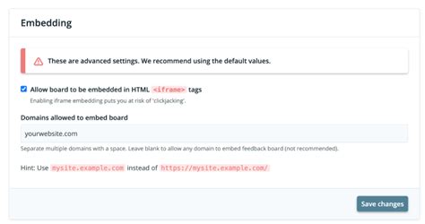 embedding your board in an iframe feature upvote help center