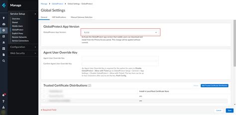Select The Active Globalprotect App Version For Prisma Access