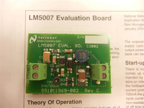 National Semiconductor Lm5007 Step Down Regulator Evaluation Board 10v