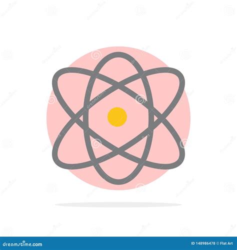 Atom Education Physics Science Abstract Circle Background Flat Color Icon Stock Vector