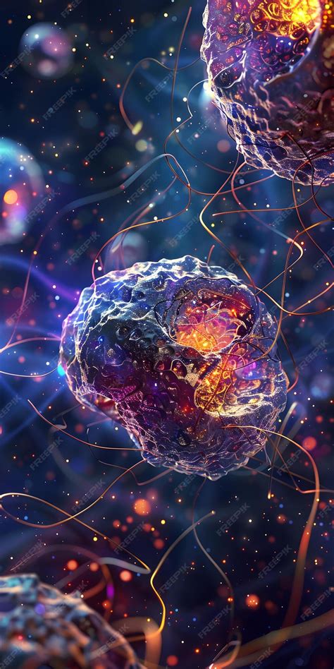 Vibrant Mitotic Cell Division Premium Ai Generated Image