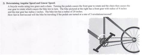 solved 2 determining angular speed and linear speed a