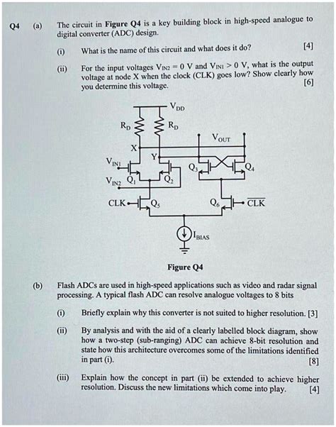 Q4 A The Circuit In Figure Q4 Is A Key Building Block In High Speed Analogue To Digital