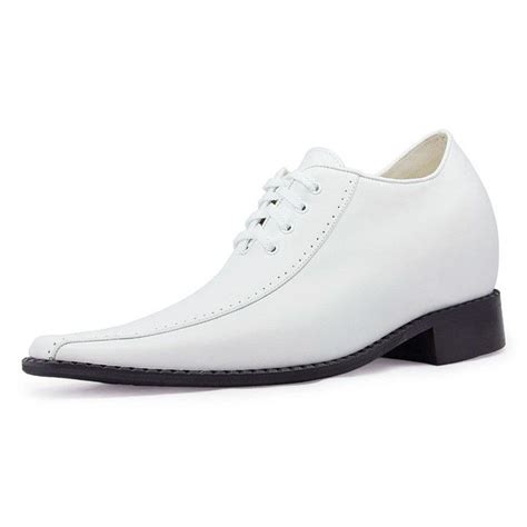 Height Increaser Sku Menjgl 6131 1 White Leather Dress Shoes Dress