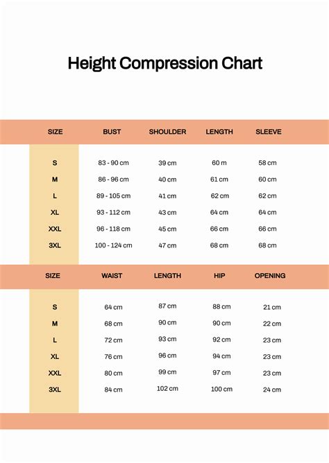 Free Height Compression Chart Template To Edit Online