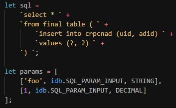Select Insert When Binding Strings Issue IBM Nodejs Idb Connector GitHub