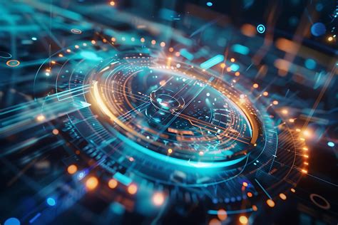 Futuristic Abstract Technology Interface With Glowing Lights And Lines Premium Ai Generated Image