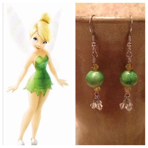 Tinker Bell Green Polymer Clay Dangle Earrings