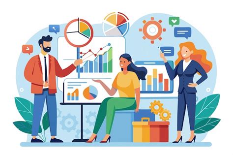 A Team Of Analysts Collaborates On Datadriven Insights Using Graphs And Charts For Visual