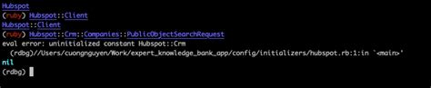 Uninitialized Constant Hubspotcrmcompanies