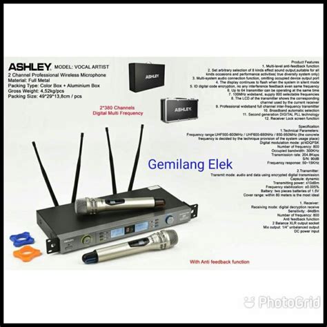 Jual Mic Wireless Ashley Vocal Artis Original Shopee Indonesia