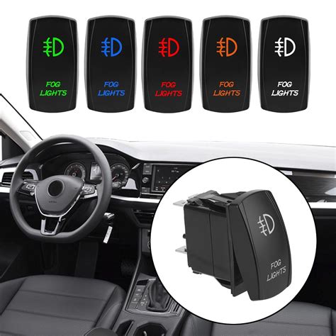 Fog Light Switch Universal Car Switch On And Off Fog Lamp Switch 5 Pin Led Rocker Switch