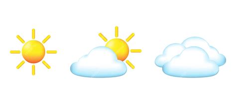 Premium Vector Set Of 3d Cartoon Icon The Weather Forecast Sunny